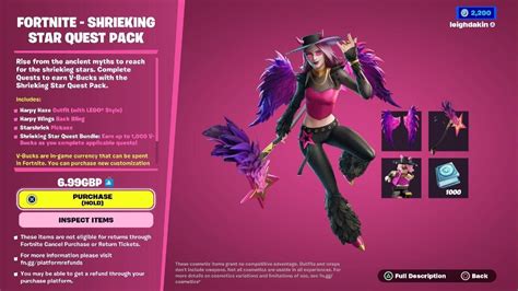 Fortnite Shrieking Star Quest Pack With 1000v Bucks Youtube