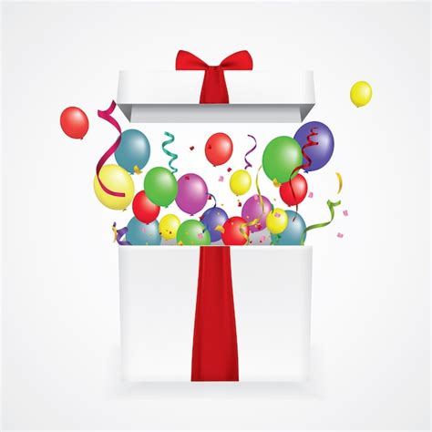 Premium Vector Open D Realistic Gift Box With Confetti And Balls Vector Illustration Surprise