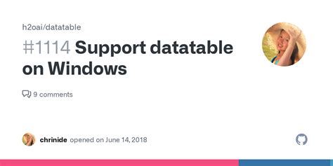 support datatable on windows · issue 1114 · h2oai datatable · github