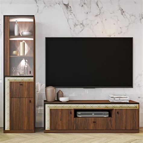 Lomadox Wohnwand Sava 161 2 St Vitrine Lowboard Wohnzimmer Set