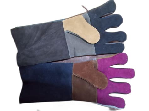 Unisex Leather Welding Hand Gloves 10 Inch Finger Type Full Fingered