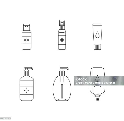 洗手液圖示集向量圖形及更多2019冠狀病毒病圖片 2019冠狀病毒病 一組物體 乾淨 Istock