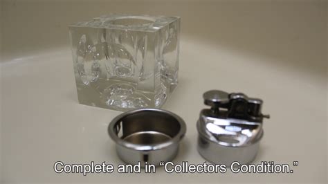 Vintage Cut Glass Square Retro Lighter 1970 Score Custom