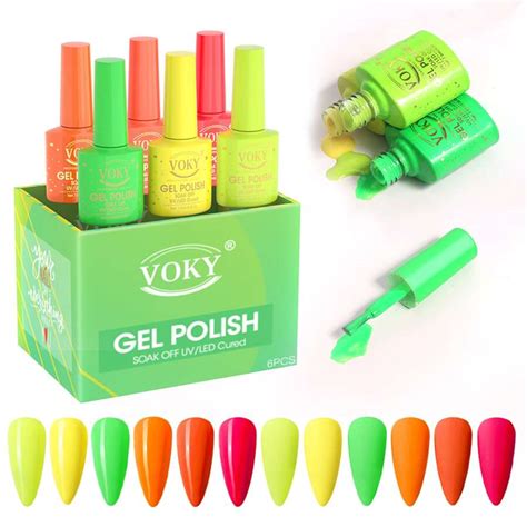 Voky Gel Nail Polish Set 6 Colors Popular Gel Nail Polish Kit Soak Off