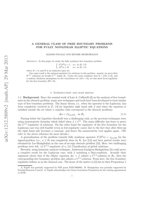 Pdf A General Class Of Free Boundary Problems For Fully Nonlinear Elliptic Equations