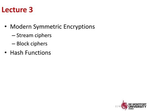 SOLUTION Lecture 4 Symmetric Block Stream Des Aes Hash Functions