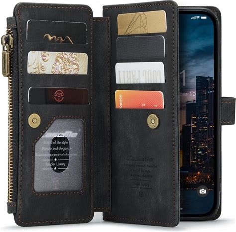 CaseMe C30 Hoesje Geschikt Voor Apple IPhone 14 Pro Wallet Zipper