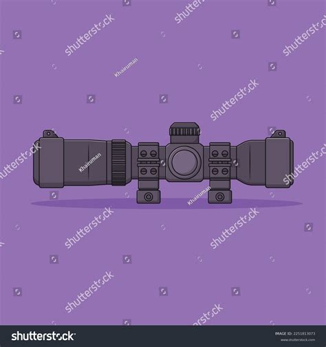 Tactical Scope Vector Icon Illustration Rifle Stock Vector Royalty