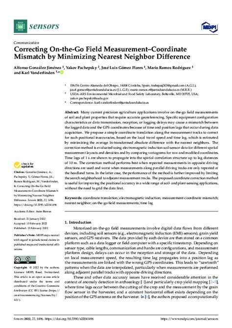 pdf correcting on the go field measurement coordinate mismatch by