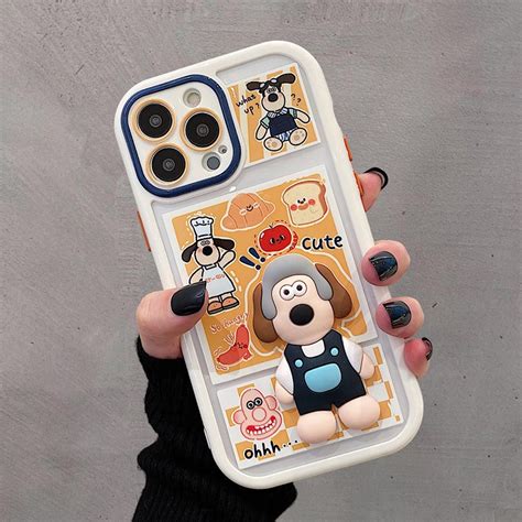 귀여운 투명 입체 그로밋 아이폰 케이스 14 13 12 11