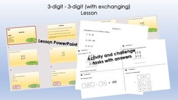 Addition And Subtraction Digit Digit Lesson Exchanging