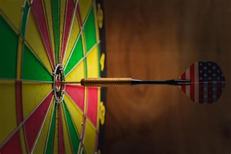 Premium Photo Close Up Of Multi Colored Dartboard