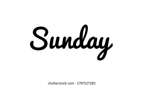 Sunday Black White Illustration Poster Stock Illustration 1787527283
