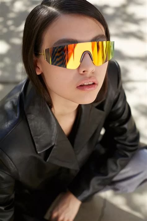 Sky Mirrored Shield Sunglasses Urban Outfitters