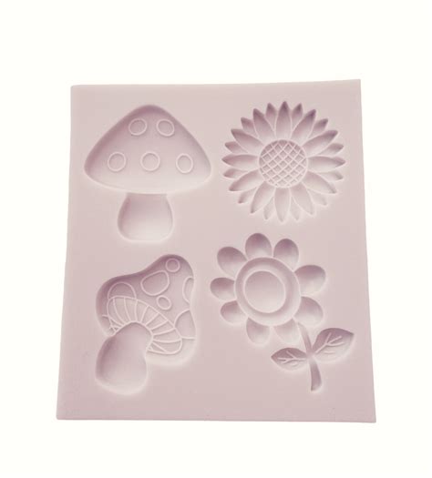 Силиконов молд ЦВЕТЯ и ГЪБИ Cake Tools Сладкарското магазинче