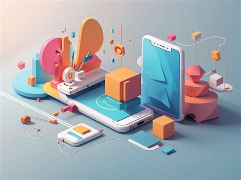 premium ai image 3d minimal mobile app development and mobile web design