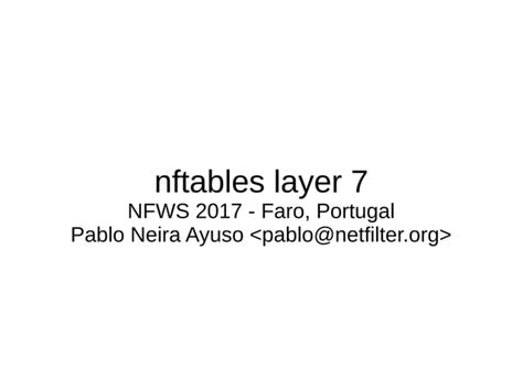 Nftables Linux Procesamiento De La Capa 7 Ppt