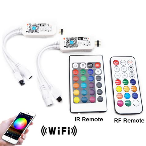 Wifi RGB RGBW LED Controller Mini DC12V With RF 21Key IR 24Key Remote Control With Battery
