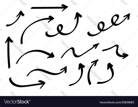 Doodle Symbols Pointer Icons Graphic Royalty Free Vector