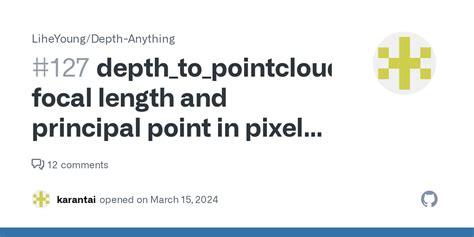 Depthtopointcloudpy Focal Length And Principal Point In Pixels Or
