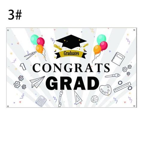 Graduation Backdrop Class Of Congrats Grad Caps Ba Grandado