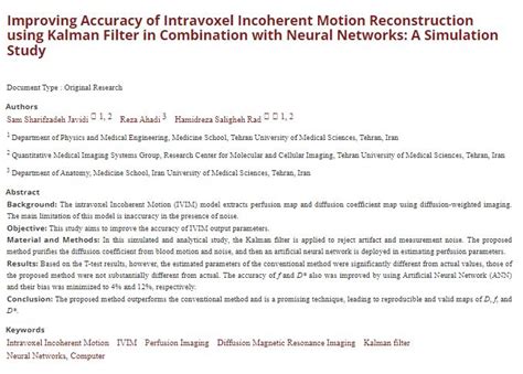 improving accuracy of intravoxel incoherent motion reconstruction using