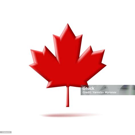단풍잎 벡터 아이콘입니다 캐나다 벡터 기호 빨간색 볼륨 모양 단풍 나무 잎 클립 아트입니다 3차원 형태에 대한 스톡 벡터 아트 및 기타 이미지 Istock