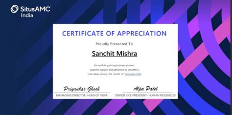 sanchit mishra on linkedin outstandingperformer recognitionawards