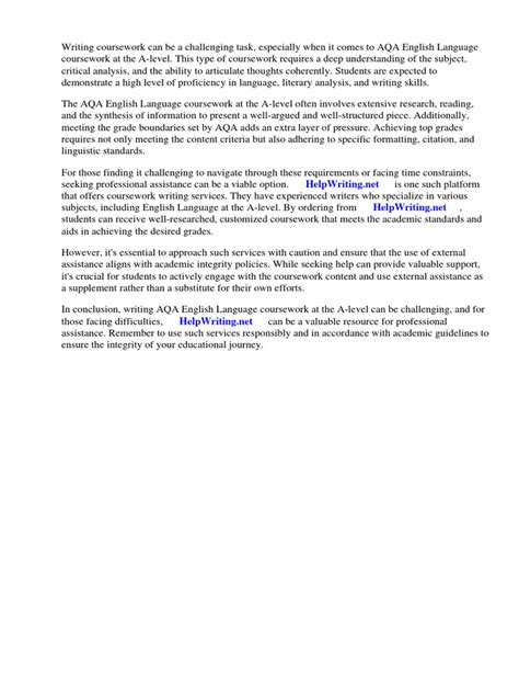 Aqa English Language Coursework Grade Boundaries A Level Pdf