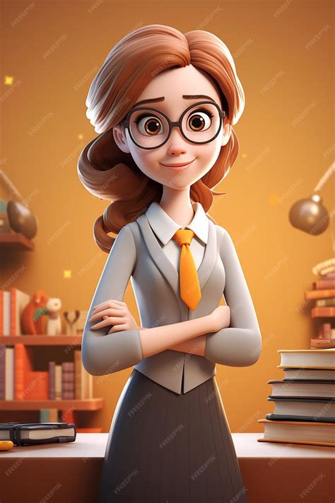 Premium Ai Image 3d Female Teacher Cartoon Character