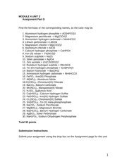 Module Unit Assignment D Module Unit Assignment Part D Find