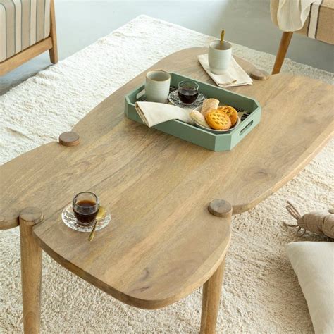 table basse vague en bois de manguier zola made in meubles