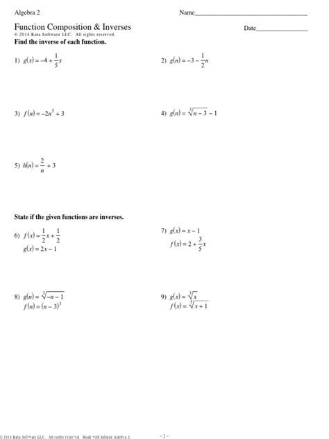 Functioncompositioninverses Pdf Functions And Mappings Mathematical Analysis