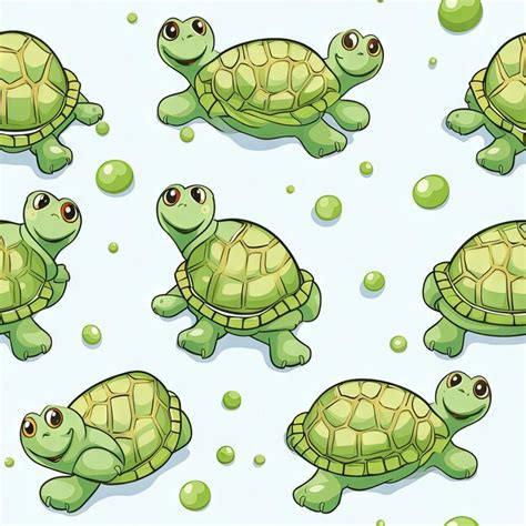 Premium Photo Seamless Pattern Of Turtle Cartoon