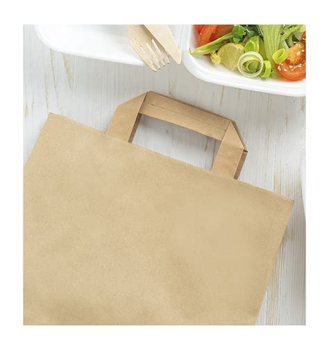 Bolsas de Papel Asa Plana Kraft 80g m² 28 17x29cm 50 Uds