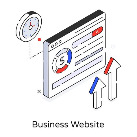 Un icono isométrico del sitio web de negocios Vector Premium