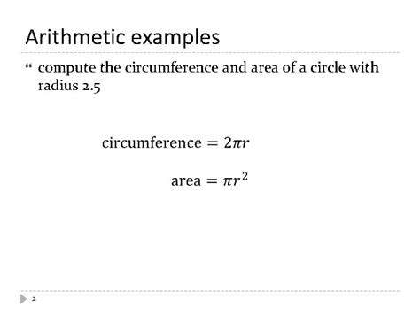 Basic Calculations Variables Arithmetic Examples Compute The