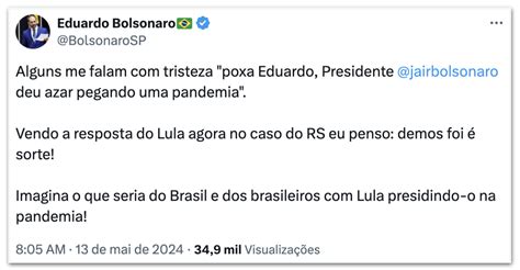 Eduardo Bolsonaro Solta O Verbo Contra Lula Gasta Como Numa Pandemia