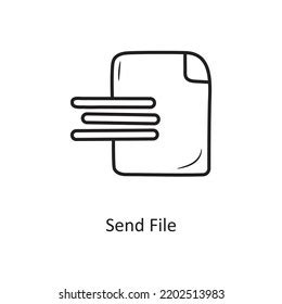 Send File Outline Icon Design Illustration Stock Vector Royalty Free