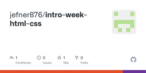 Github Jefner876intro Week Html Css