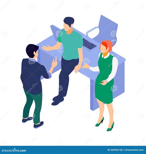 Isometric Programmers Coworkers Composition Stock Vector Illustration