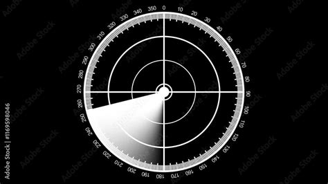 Radar Screen Animation On Black Background Signal Transmitted Sonar