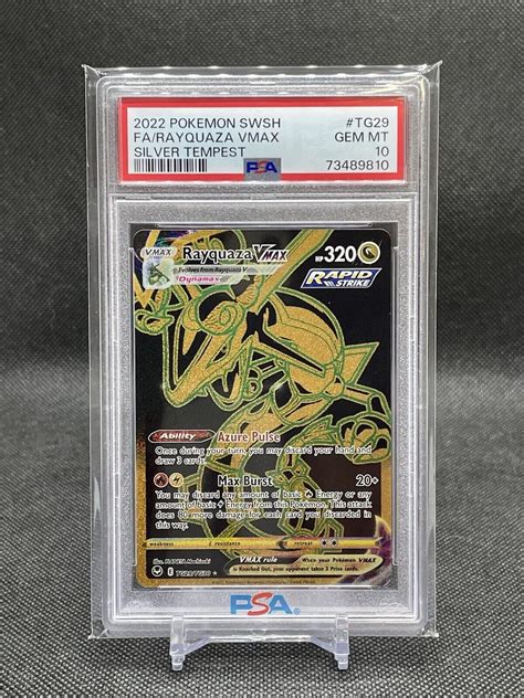 Psa 10 2022 Rayquaza Silver Tempest Tg29 Full Art Vmax Gold Values Mavin