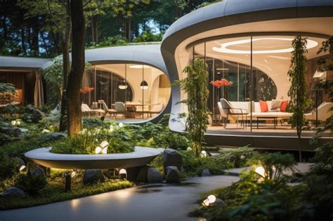 Premium Ai Image Bioresponsive Architecture Futuristic Home With A