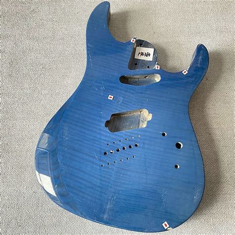 Blue 6 String Ash Wood Fanned Frets Multiscale Guitar Body Reverb Uk
