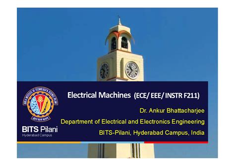 Electrical Machines Lec 1 Ab 07 Bits Pilani Hyderabad Campus