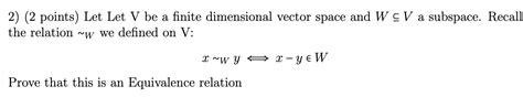 Solved Points Let Let V Be A Finite Dimensional Chegg Com
