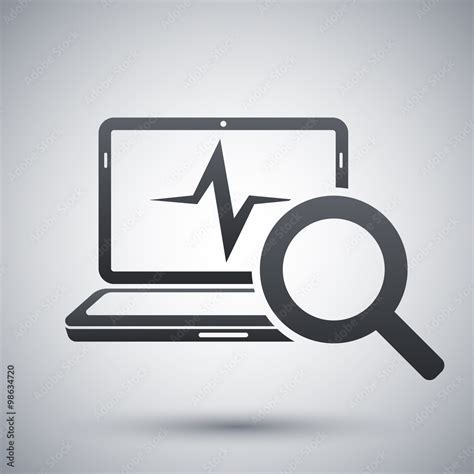 Laptop Diagnostics Icon Vector Stock Vector Adobe Stock