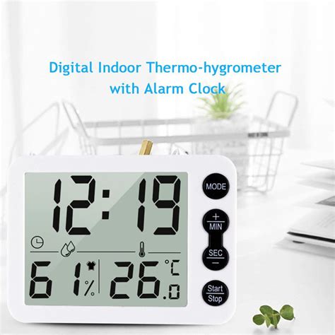 Digital Indoor Thermometer Hygrometer With Alarm Clock Lcd Display Buy Indoor Thermometer