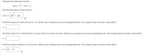Solved Consider The Following Function G V V Chegg Com